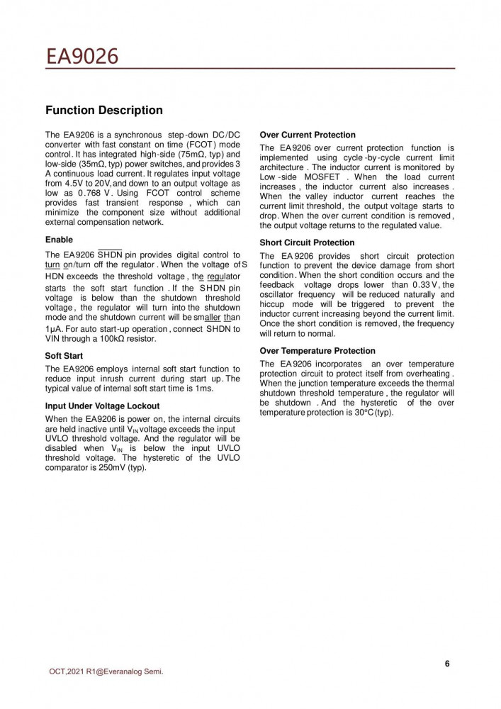 EA9206 datasheet page 6