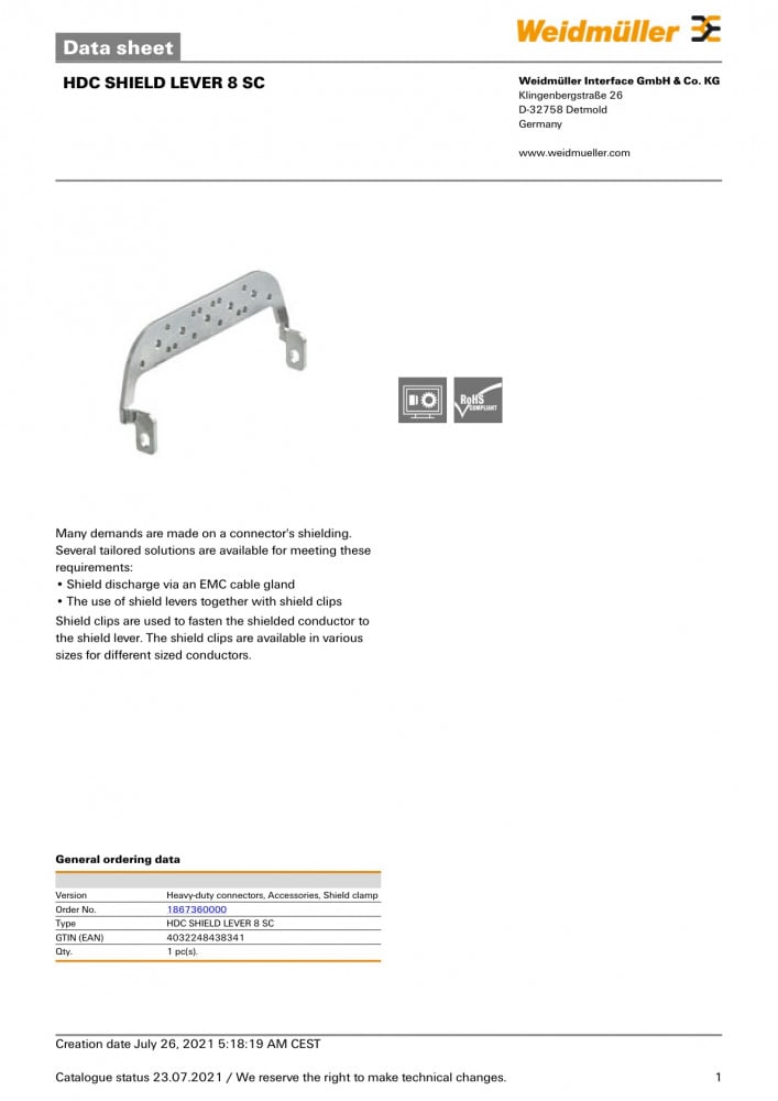 WEIDMULLER 1867360000 technical document page 1