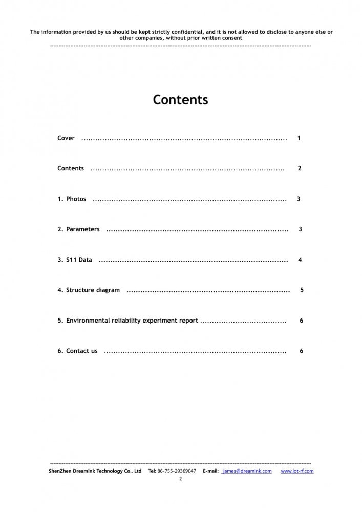 DreamLNK 805 specification page 2