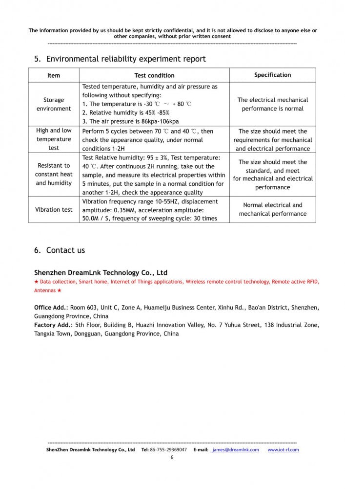 DreamLNK 805 specification page 6