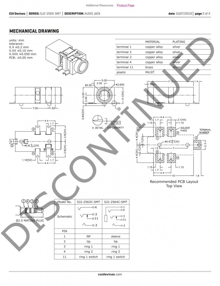 SJ2-2564C-SMT-TR datasheet page 2