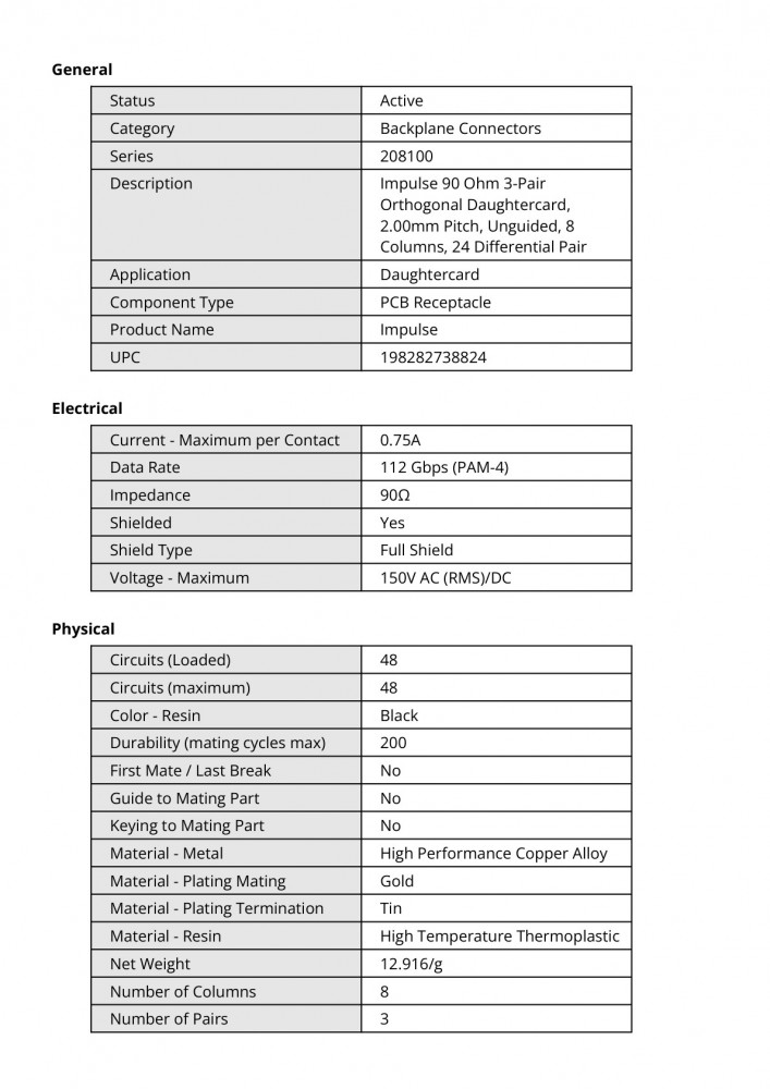 Technical document image 2 for MOLEX 2081009012