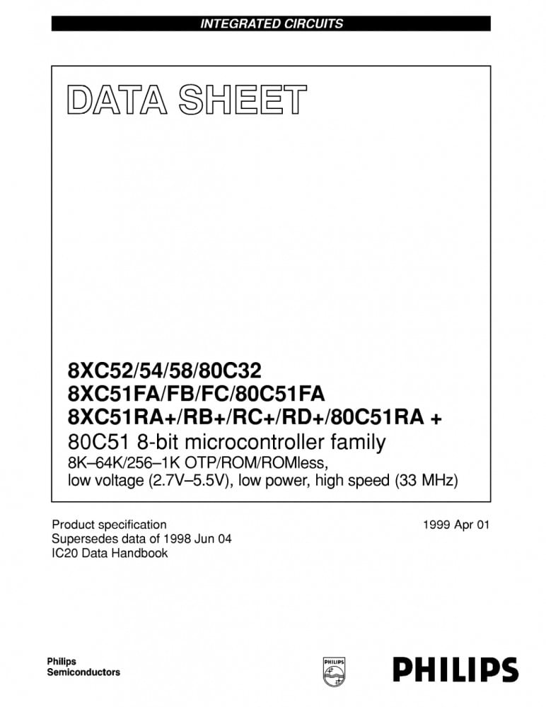 P80C51FA-4A datasheet page 2