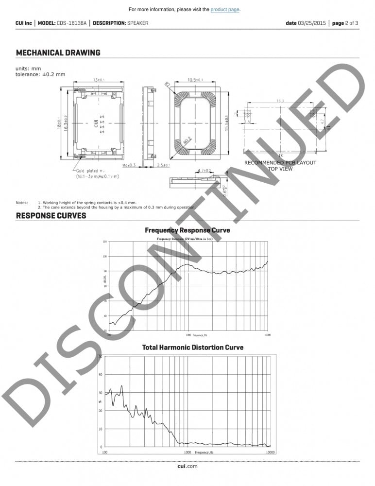 CDS-18138A mechanical drawing
