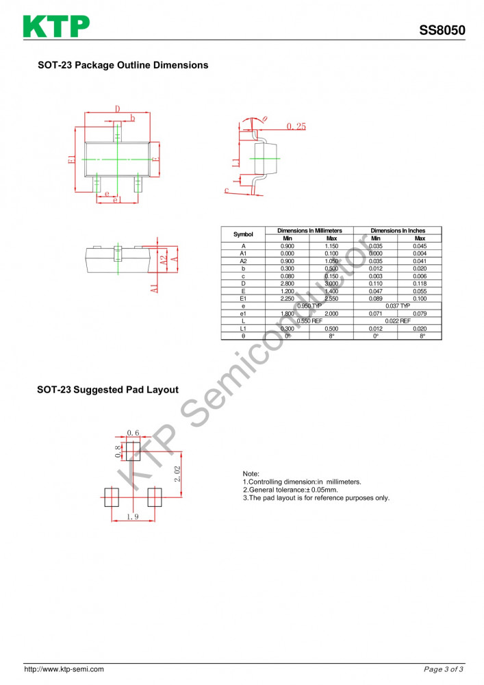 KTP SS8050 datasheet page 3