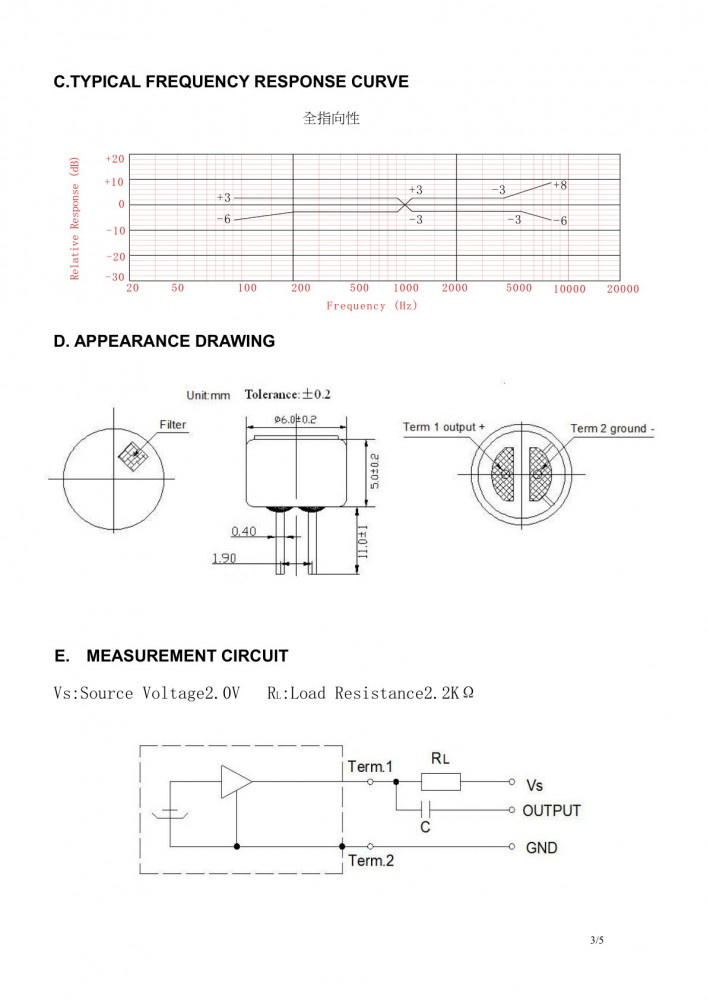 GMI6050P-34db specification document page 3