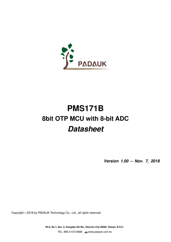 PMS171B datasheet page 1