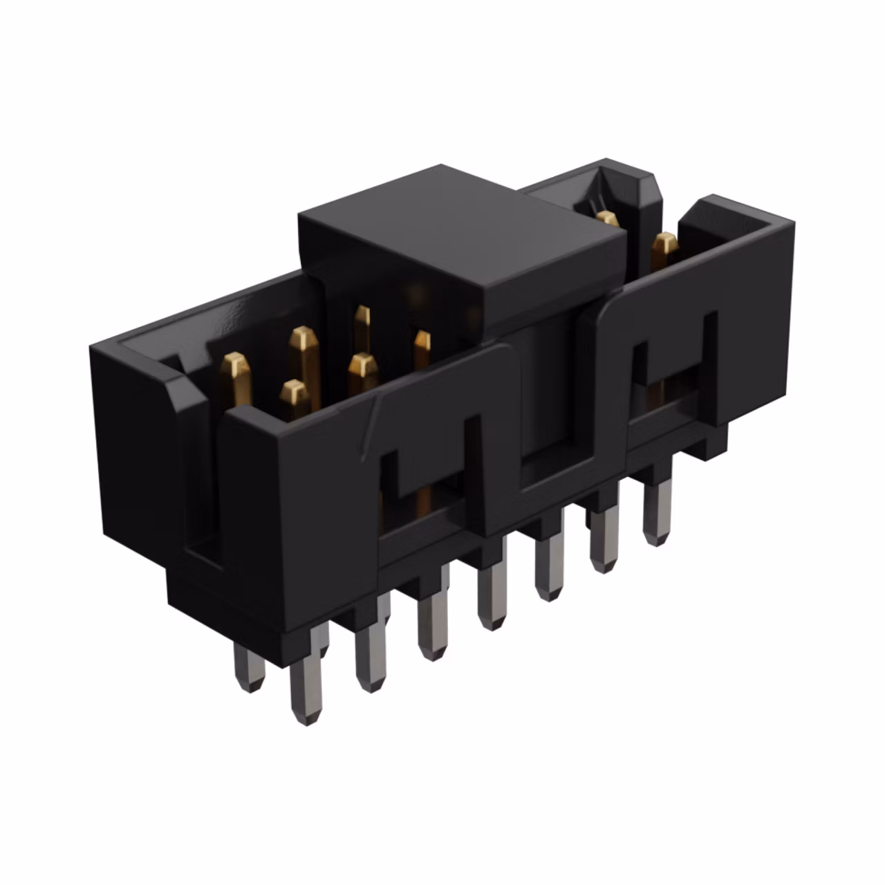2.00mm Pitch, Milli-Grid PCB Header, Dual Row, Vertical, Through Hole, Shrouded, 14 Circuits, 0.38µm Gold (Au) Plating, 2.50mm Tail Length, Dual Side Slots, Dual Friction Locks, Center Polarization, with Cap, Tape and Reel for sale