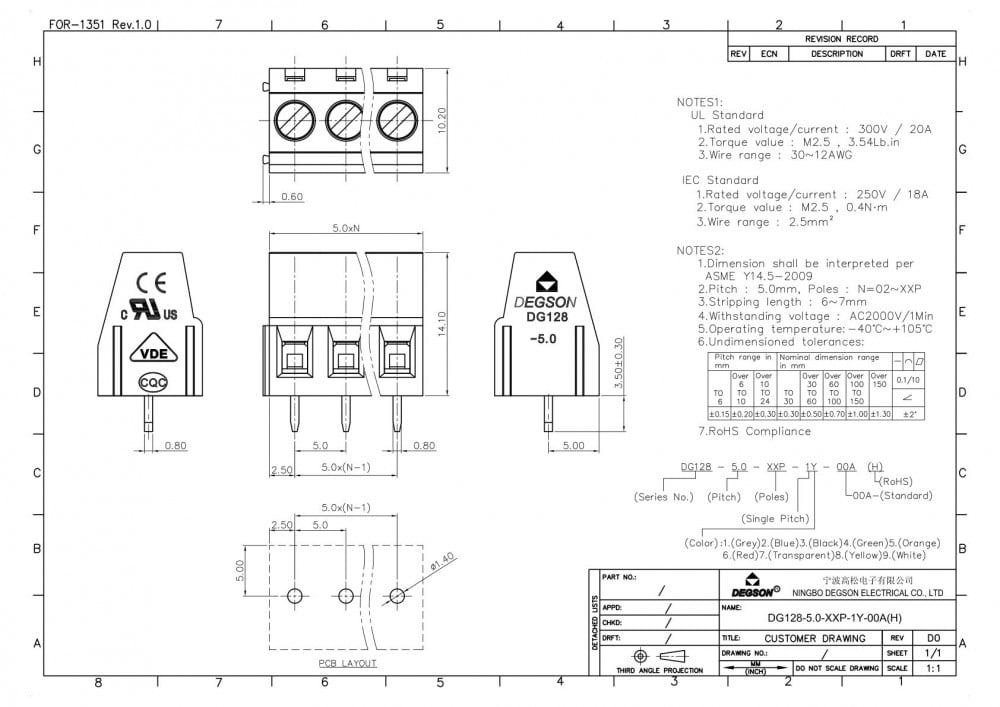 DEGSON DG128-5.0-03P-14-00A(H) technical document preview