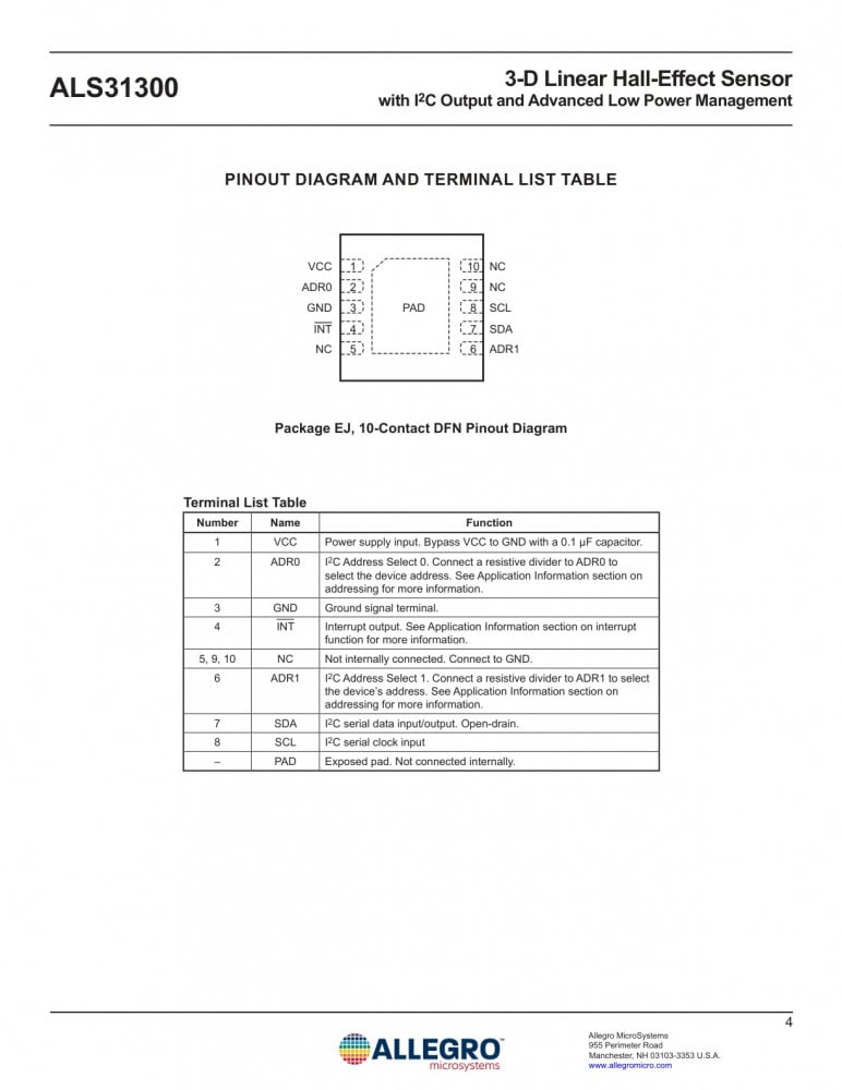 ALS31300 datasheet page 4