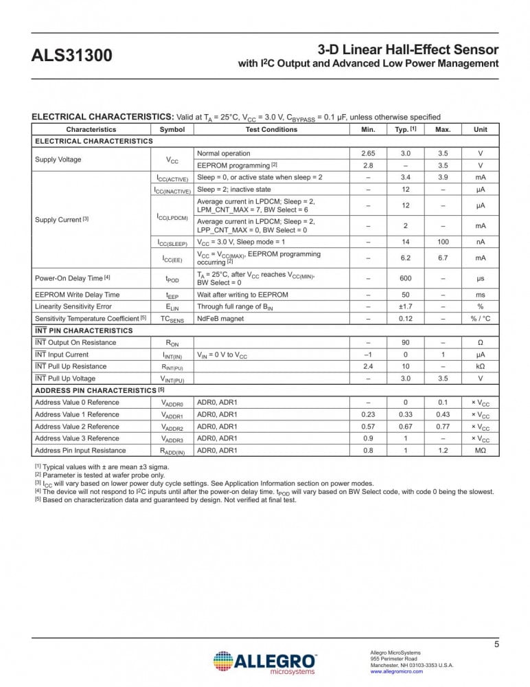 ALS31300 datasheet page 5