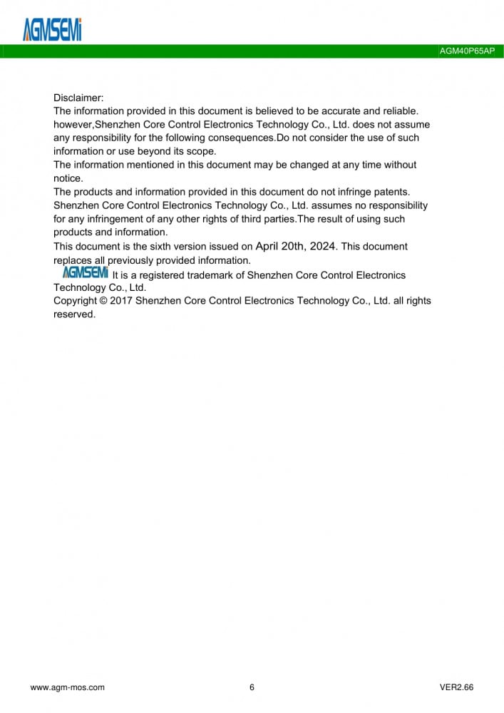 AGM40P65AP datasheet page 7