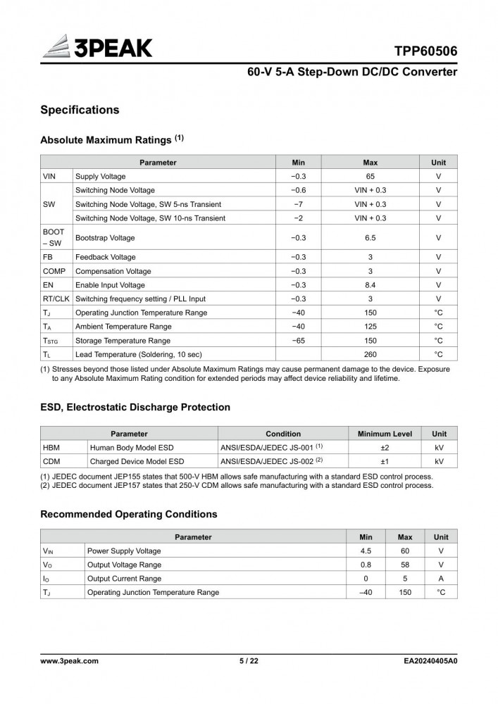 TPP60506-ES1R datasheet page 5