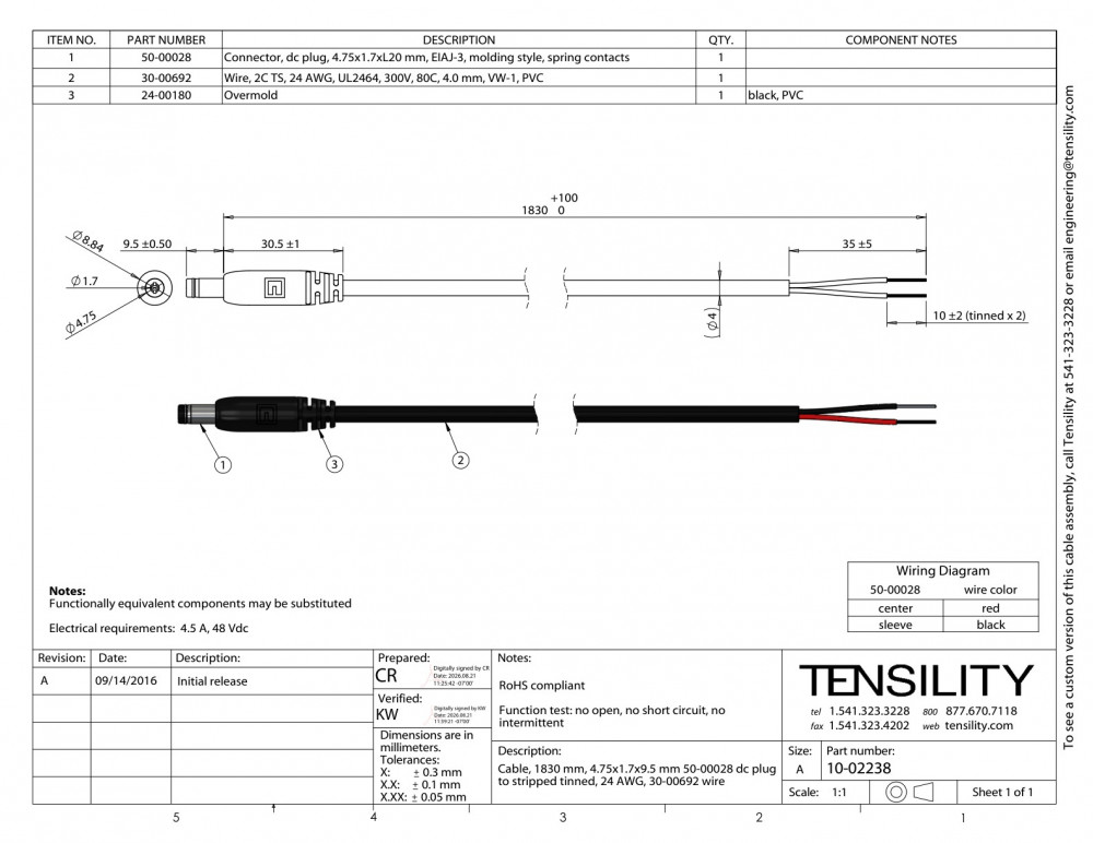 Tensility International 10-02238 product drawing