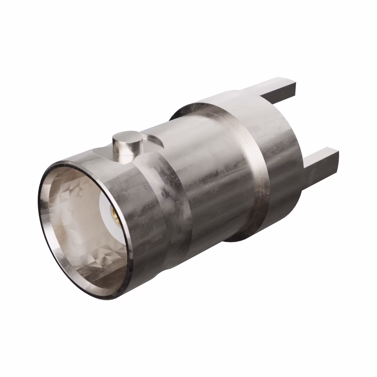BNC Jack, Straight, PCB Receptacle, Through Hole, Brass Body, Nickel (Ni) Plated, 16.65mm Height, Tray, 50 Ohms for sale