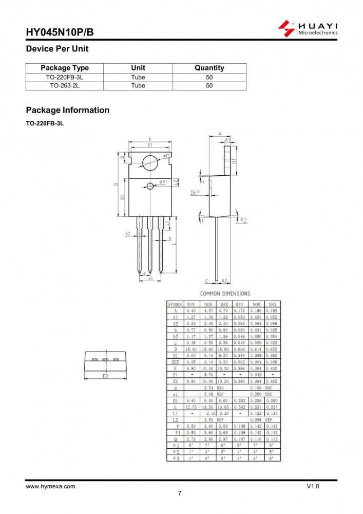 HY045N10B datasheet page 7