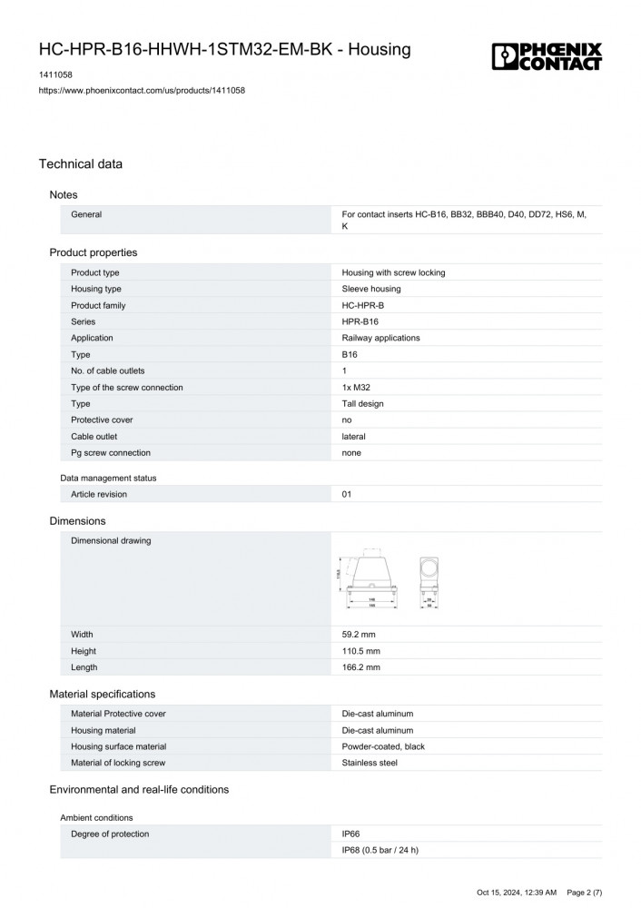 Phoenix Contact 1411058 technical document page 2