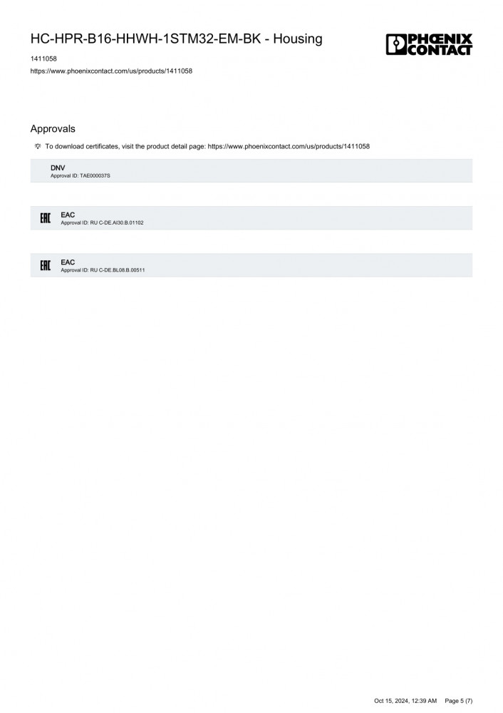 Phoenix Contact 1411058 technical document page 5