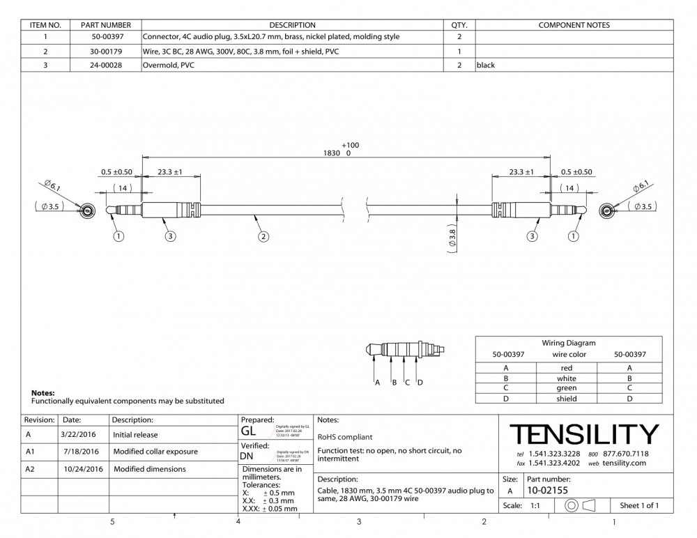 Tensility International 10-02155 product drawing