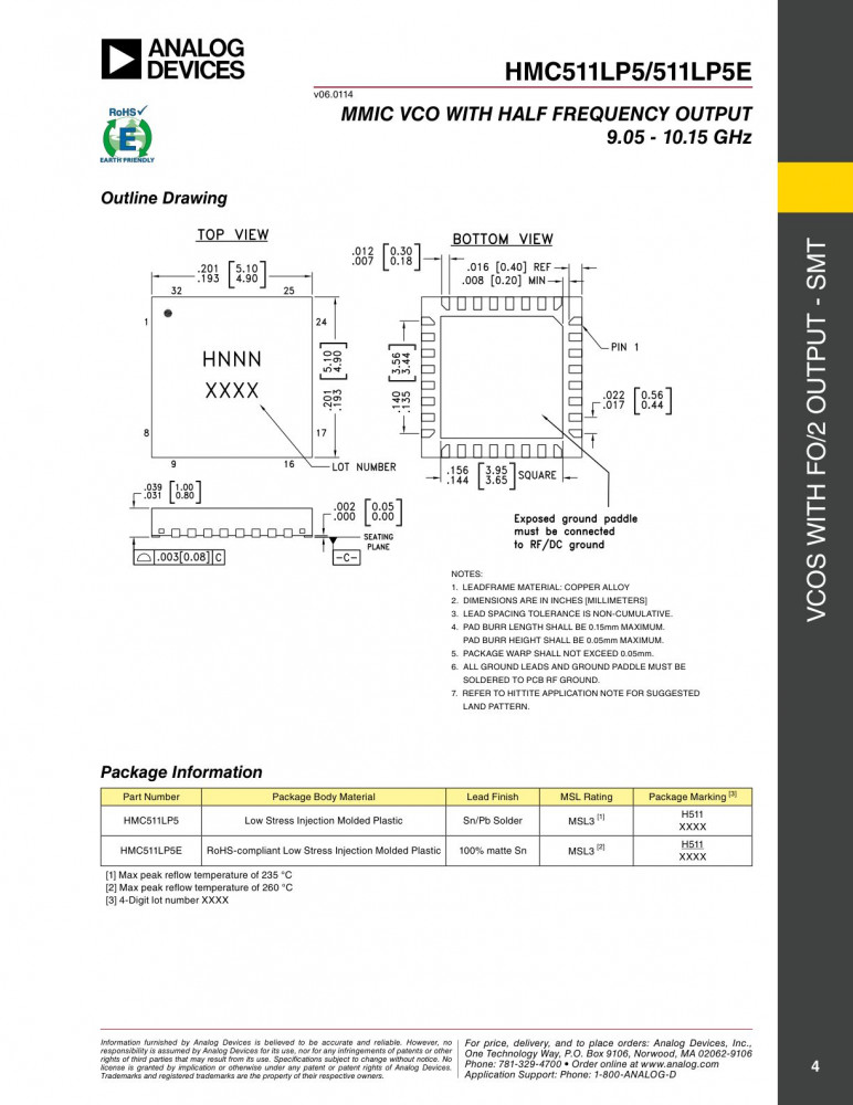 HMC511LP5E datasheet page 4