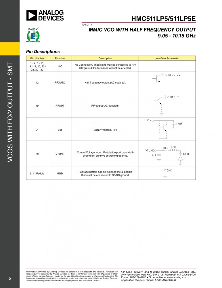 HMC511LP5E datasheet page 5