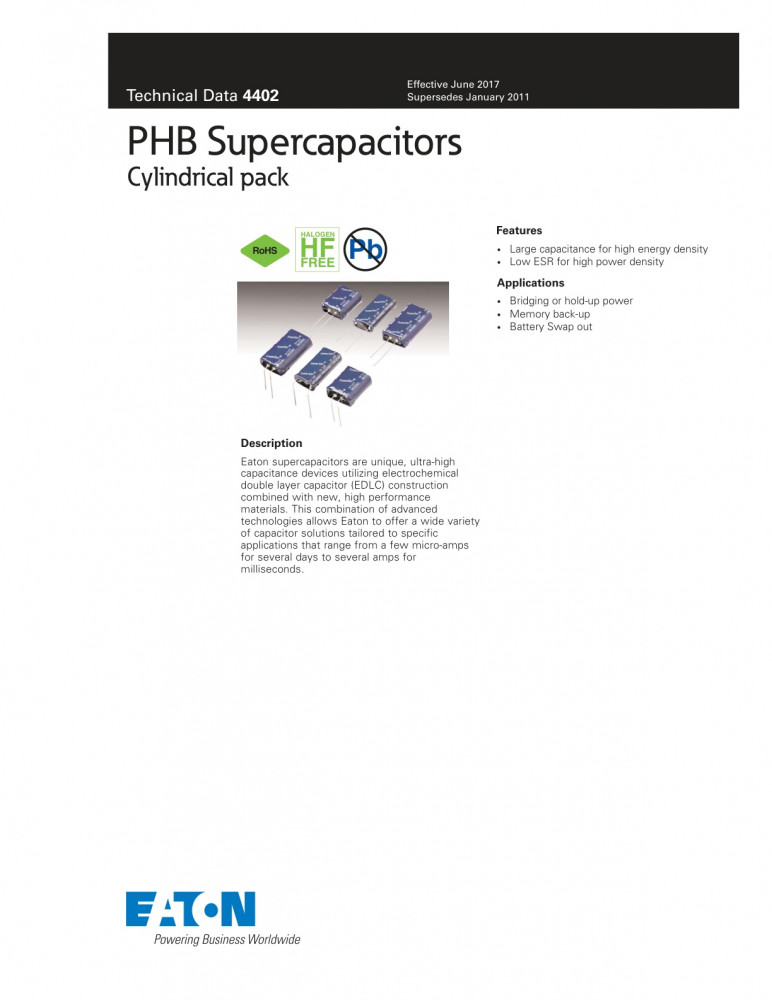 PHB supercapacitor technical document page 1