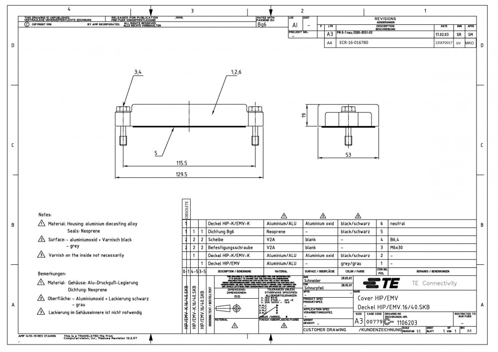 TE Connectivity 3-1106203-5 technical drawing page