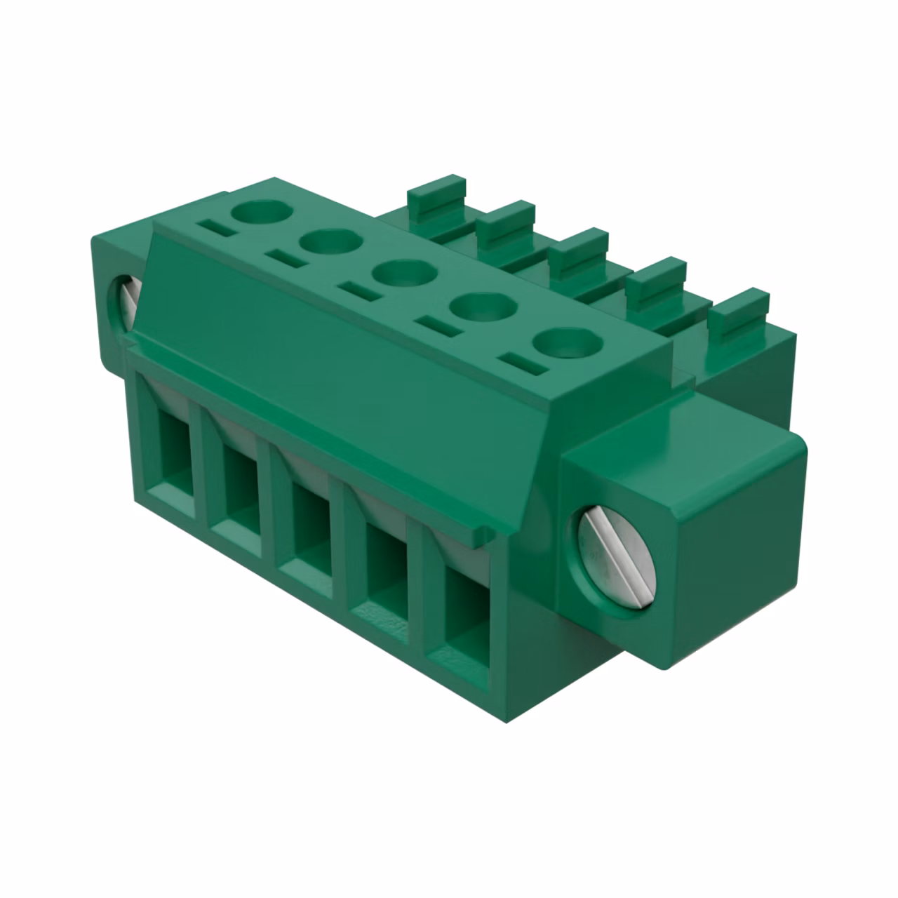 3.81mm Pitch Eurostyle Horizontal Plug, with Retention Screws, Green Housing, 5 Circuits for sale