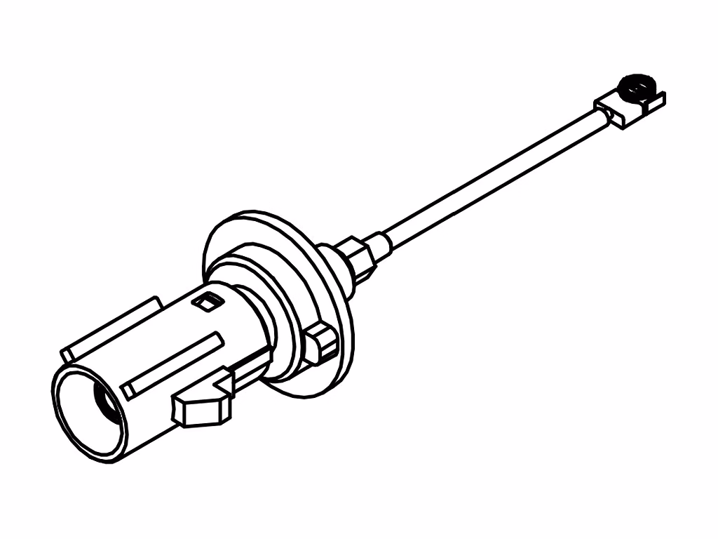 MMCX Right-Angle Plug to MMCX Straight Plug on 1.13mm Cable, 580.90mm Length, 50 Ohms