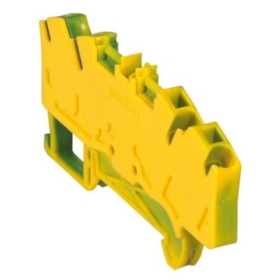 Connecting terminal block, screw connection, 1 connection 2entry/2outlets , Cross-section 4mm² - pitch 6mm -yellow/green for sale