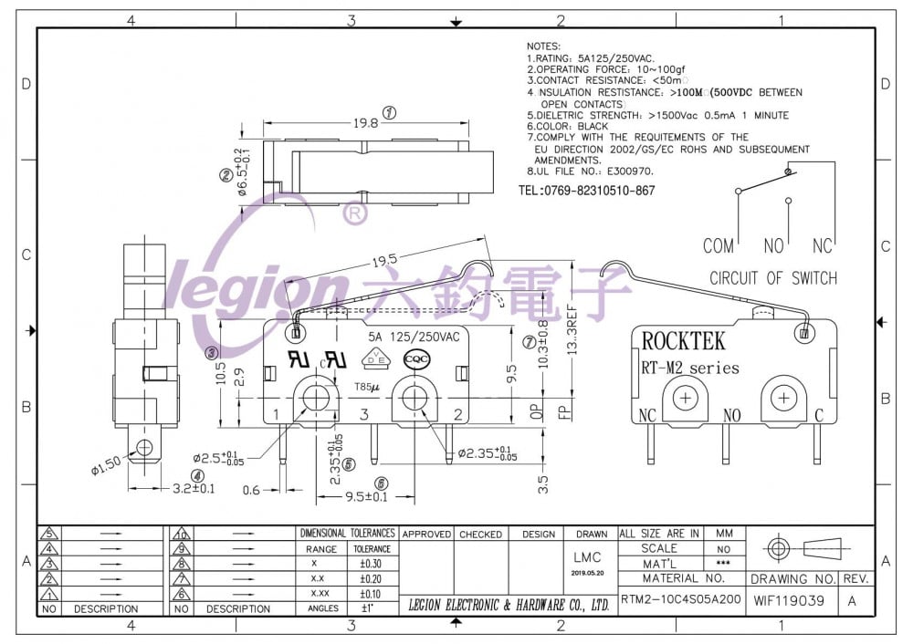 RTM2-10C4S05A200 technical document preview