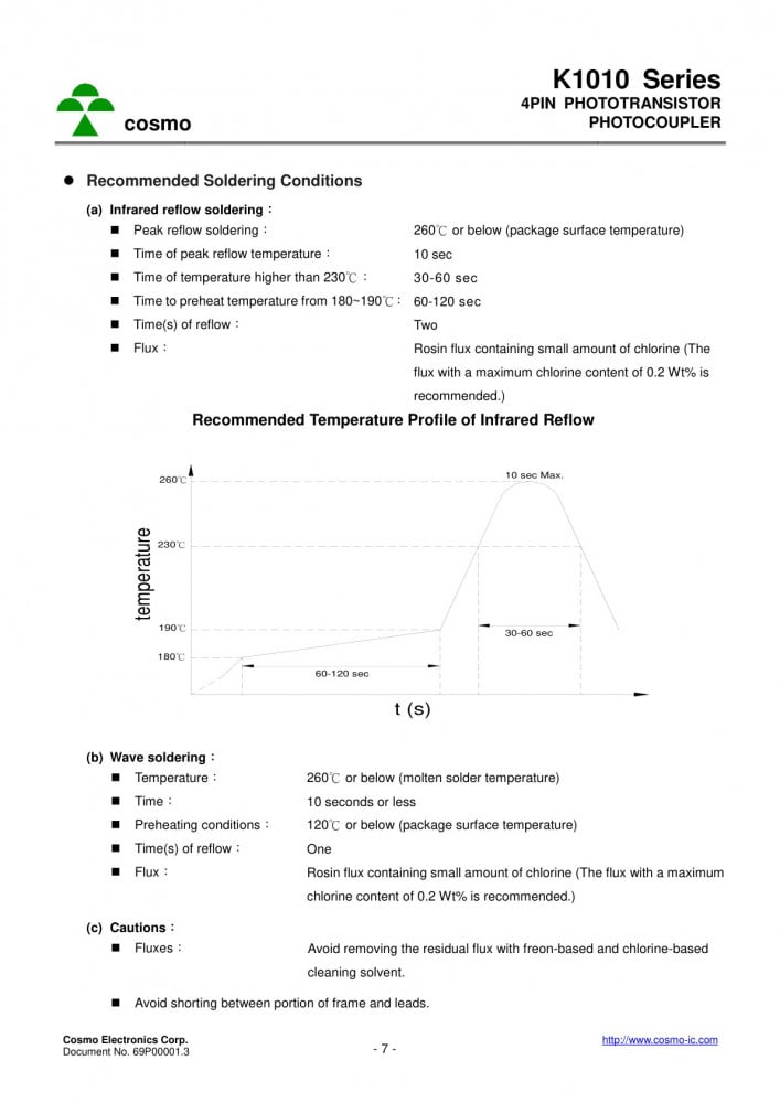 Cosmo K1010 datasheet page 7