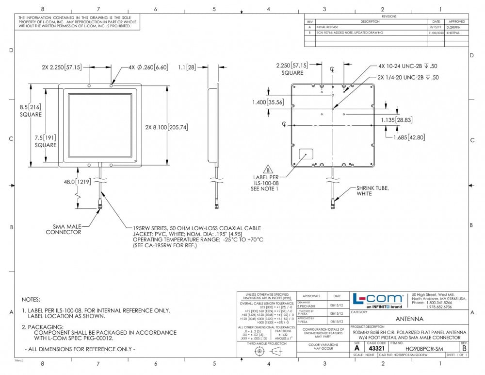 L-com HG908PCR-SM technical document page