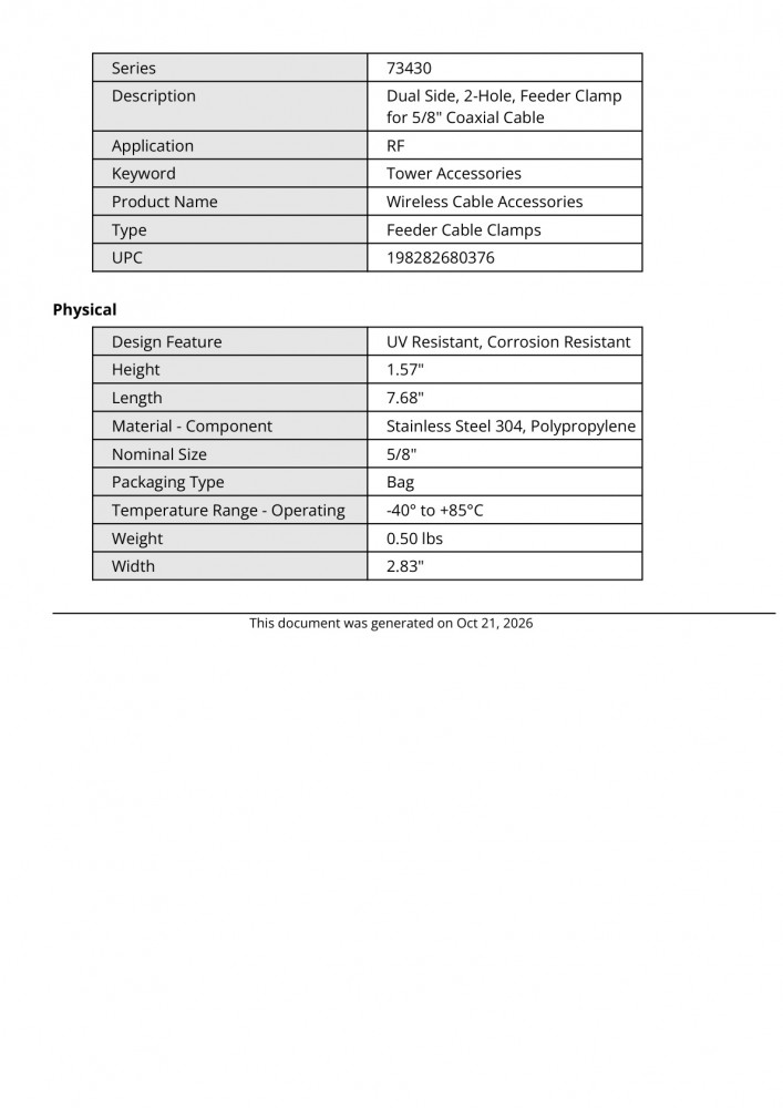 MOLEX 734300051 technical document page 2