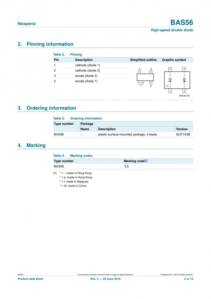 BAS56,215 datasheet page 2