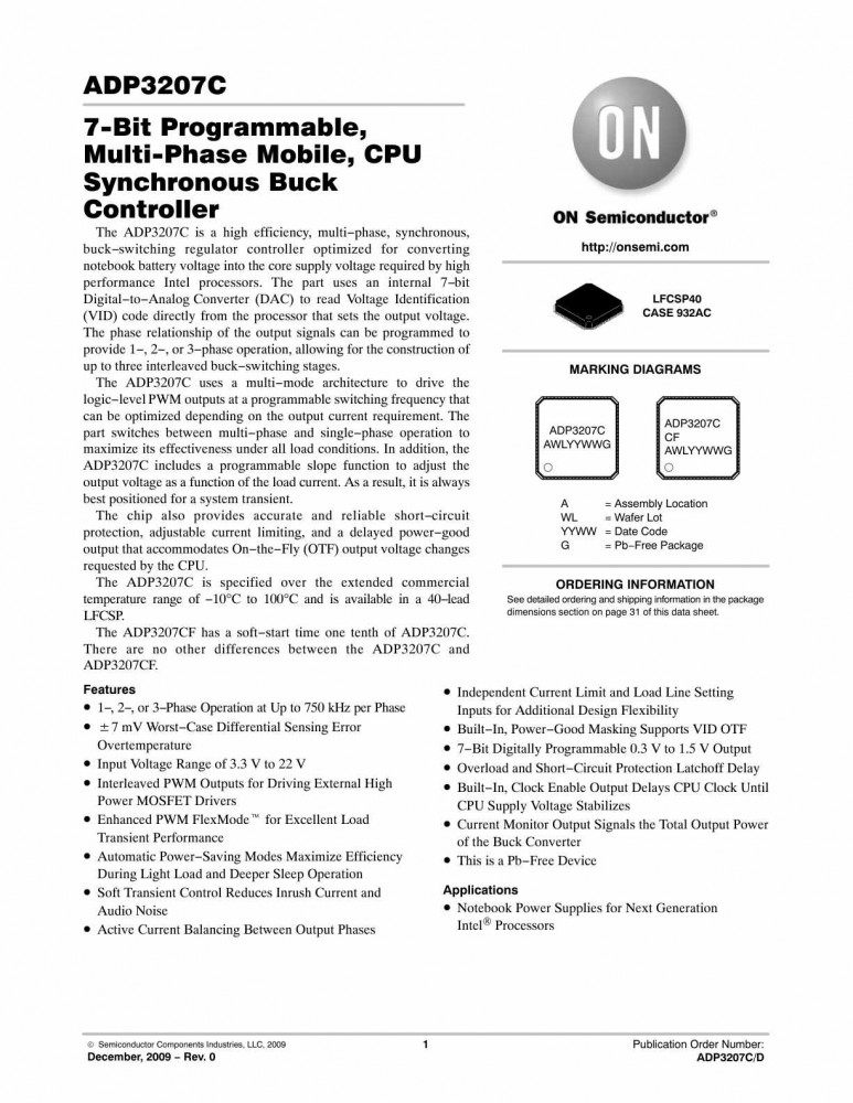 ADP3207C datasheet page 1