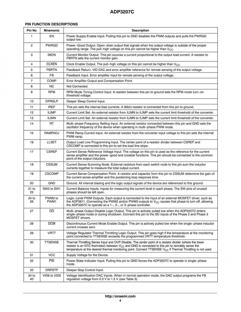ADP3207C datasheet page 4