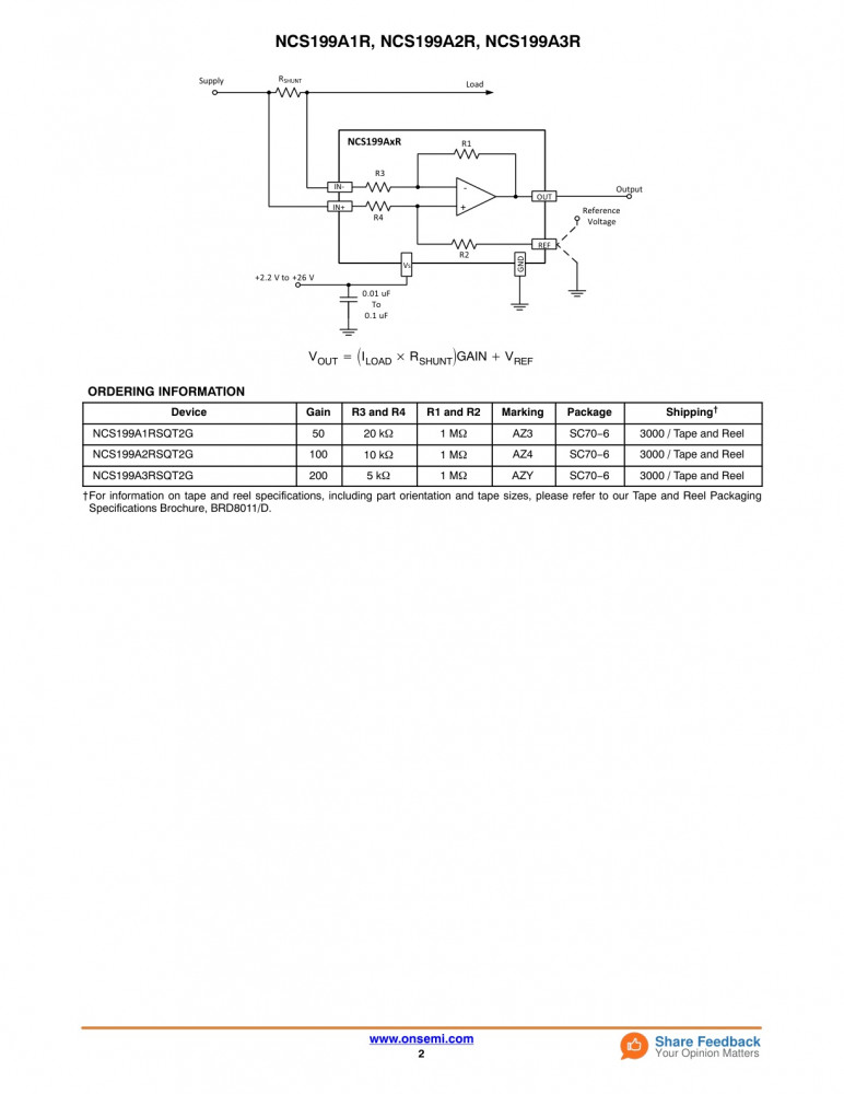 NCS199A1R datasheet page 2