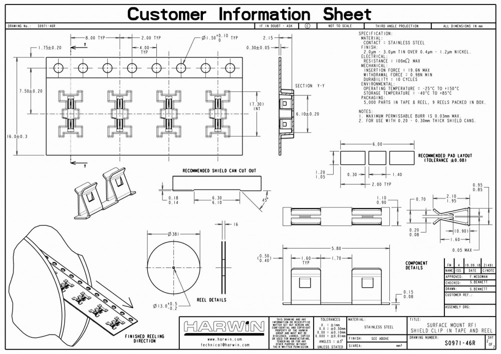 Harwin S0971-46R technical document preview