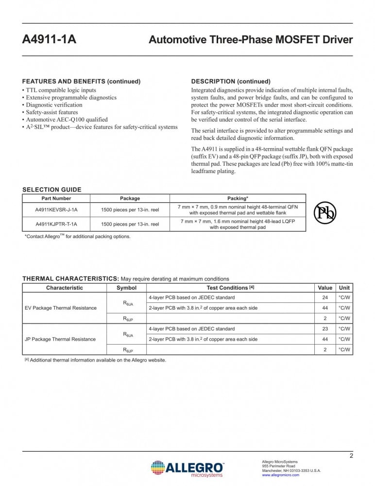 A4911 datasheet page 2