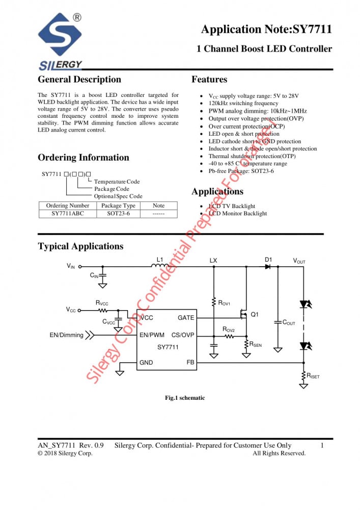 SY7711ABC datasheet page 1