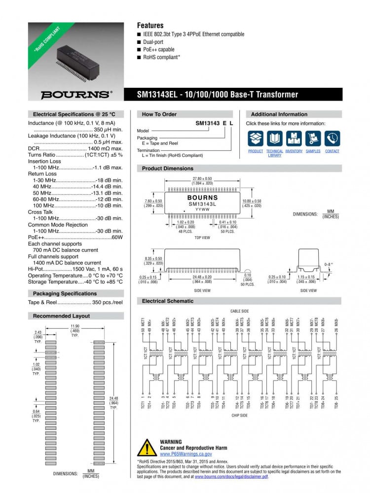 SM13143EL technical document page 1