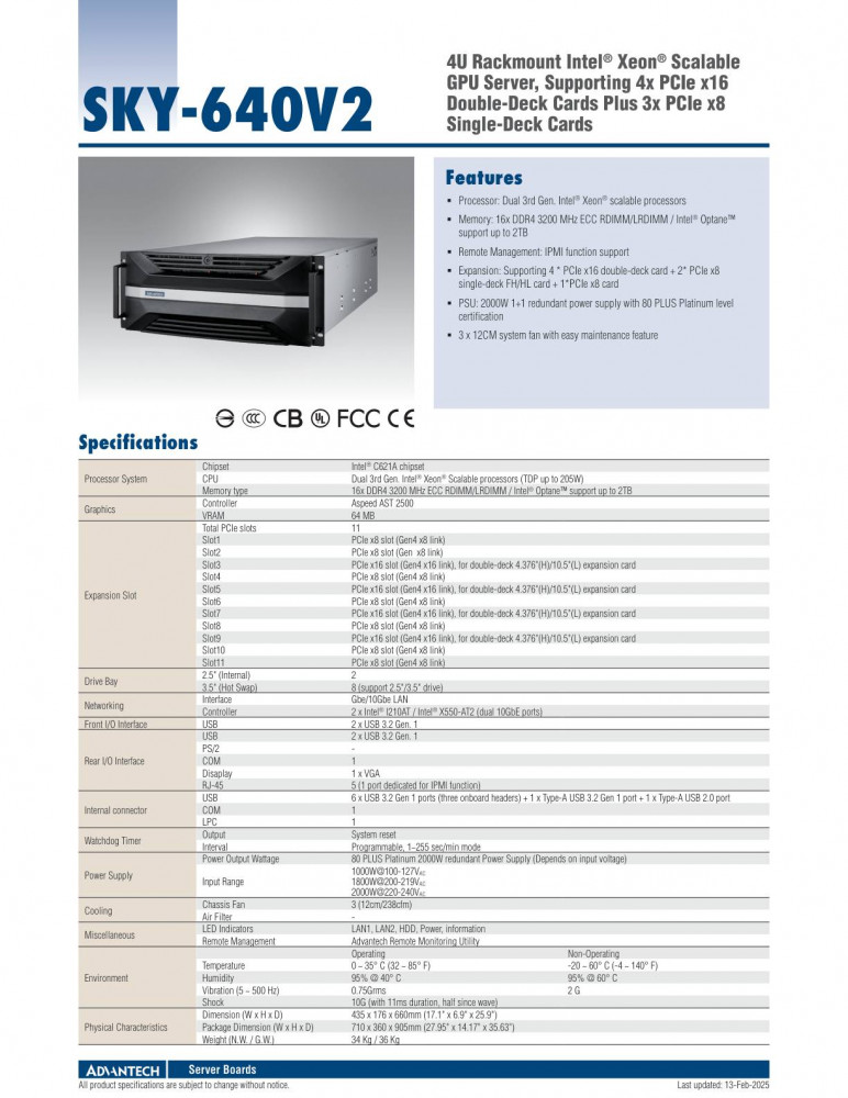 SKY-640V2 product document page 1