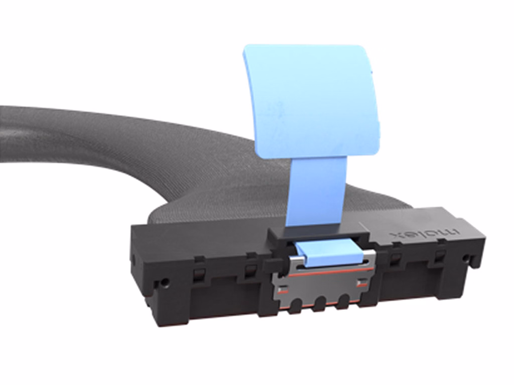 NextStream Right-Angle-to-NextStream Right-Angle Cable Assembly, Thumb Release, 16x, 124 Circuits, 20 HS Channels Max, PCIe Gen 6, 500.00mm Length for sale