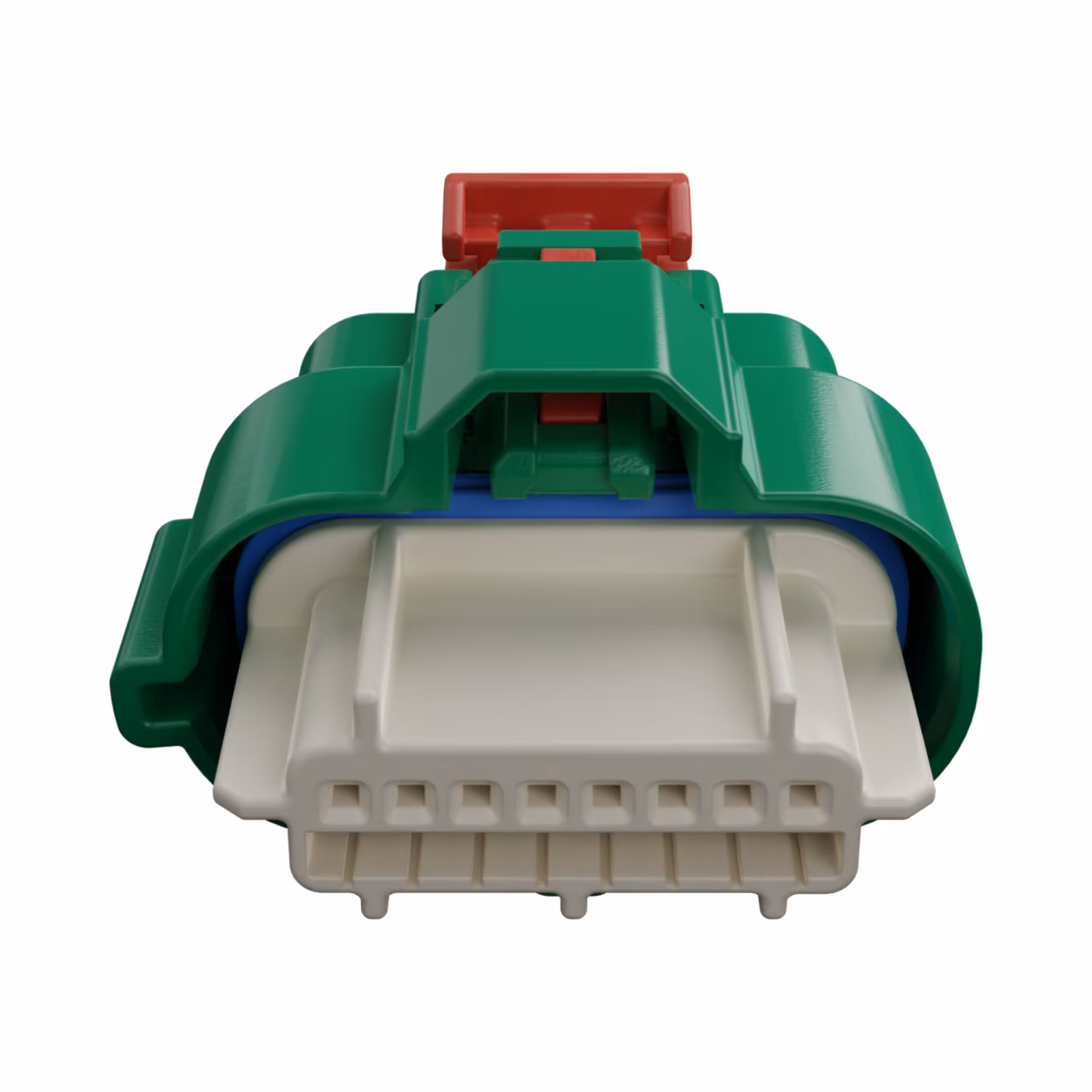 Squba Sealed Receptacle Assembly with CPA, 1.80mm Pitch, Single Row, 8 Circuits, Green for sale