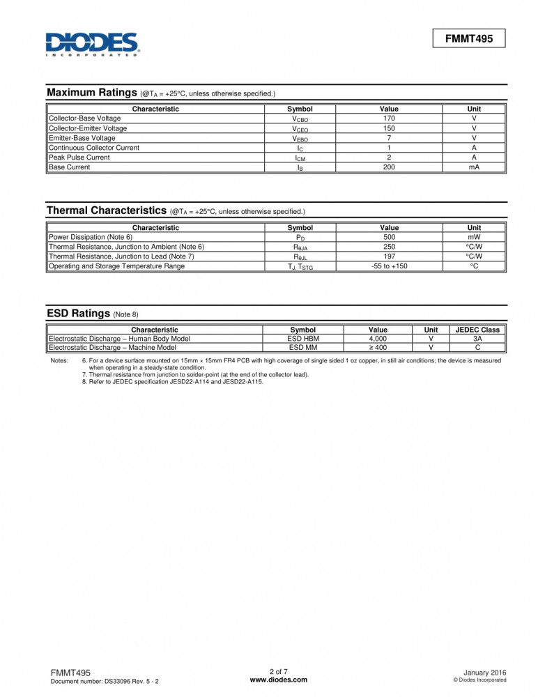 FMMT495TC datasheet page 2
