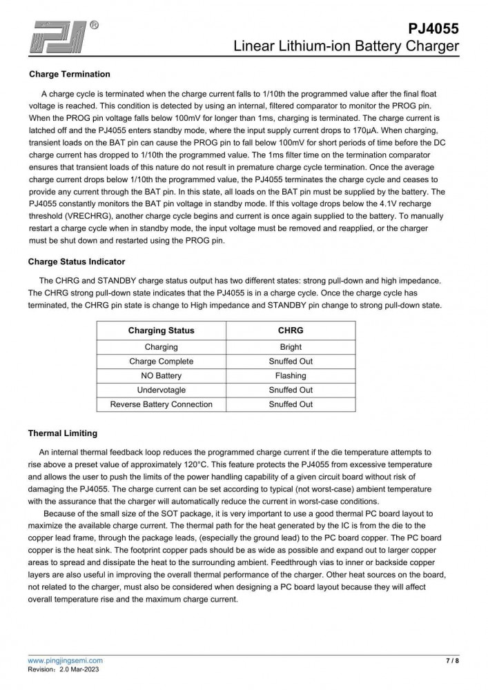 PJ4055A20SG technical document page 7