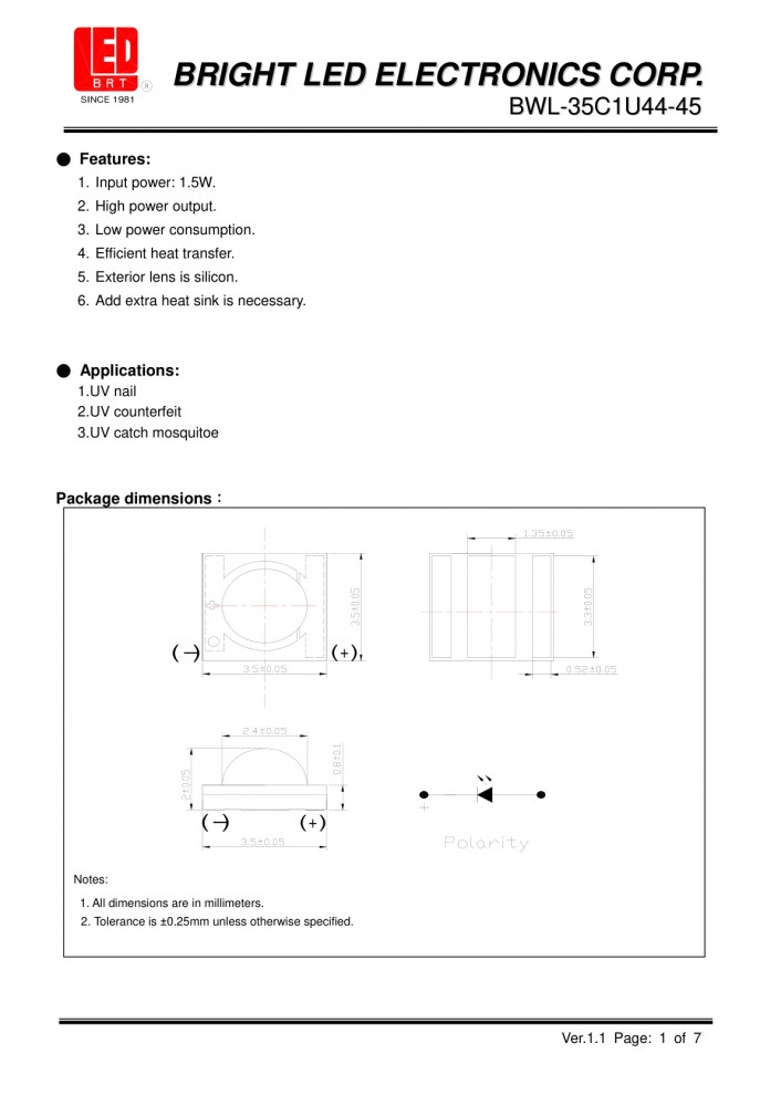 BWL-35C1U44-45 datasheet page 1