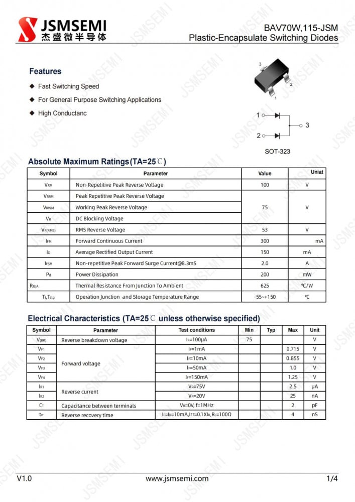 BAV70W,115-JSM datasheet page 1