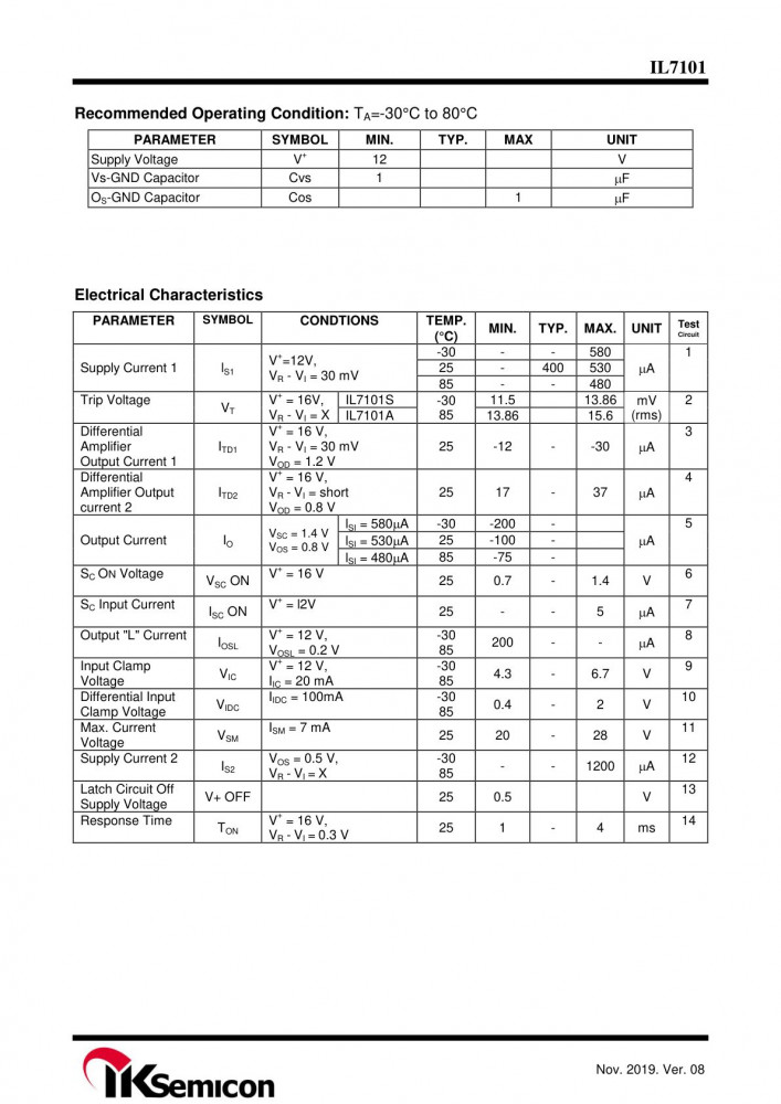 IL7101SN datasheet page 3
